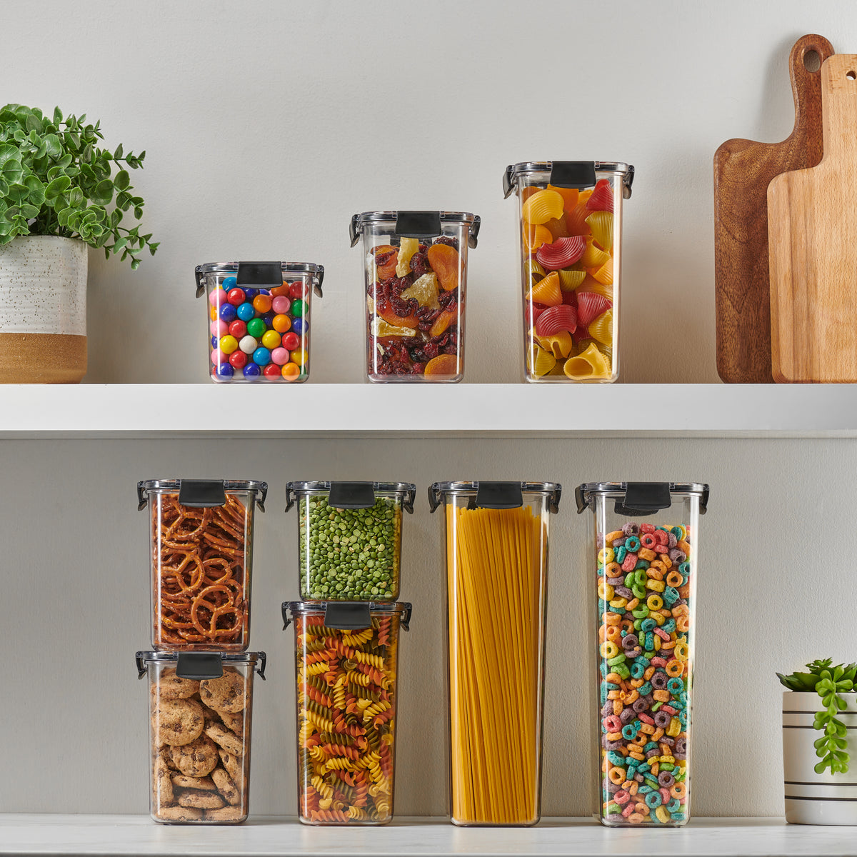 Clear Airtight Food Storage Containers for Kitchen Pantry Organization ...